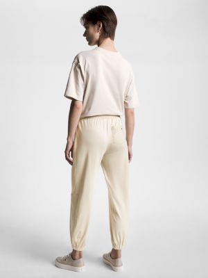 Tapered Broek Met Trekkoord En Boorden Beige Tommy Hilfiger