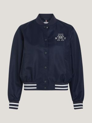 Bomberjacke Mit Varsity Logo Blau Tommy Hilfiger