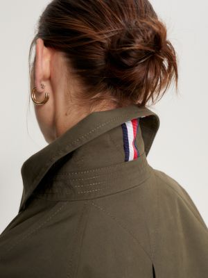 Double Breasted Short Trench Coat Khaki Tommy Hilfiger