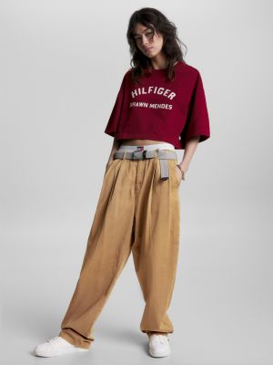 Tommy Hilfiger X Shawn Mendes Relaxed Cropped T Shirt Red Tommy