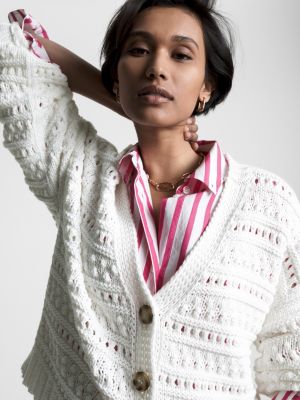 Tommy Hilfiger X Vacation Longline Häkel Cardigan Mit V Ausschnitt