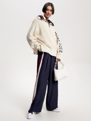 Relaxed Fit Trui Met Halve Rits Beige Tommy Hilfiger