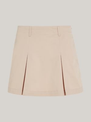 Chino Minirok Met Plooien Beige Tommy Hilfiger