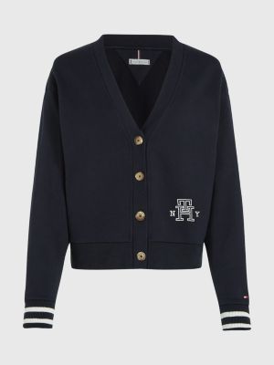 Varsity Logo Relaxed Fit Cardigan Blue Tommy Hilfiger