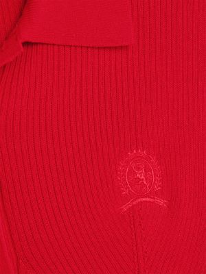Jersey Acanalado Con Escudo Thc Rojo Tommy Hilfiger