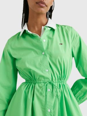 Robe Chemise 1985 Collection En Popeline Vert Tommy Hilfiger