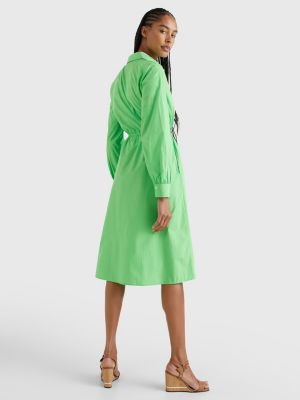 Robe Chemise 1985 Collection En Popeline Vert Tommy Hilfiger