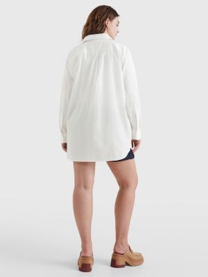 1985 Collection Oversized Fit Popeline Bluse Weiß Tommy Hilfiger