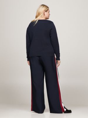 Curve Boat Neck Jersey Jumper | BLUE | Tommy Hilfiger