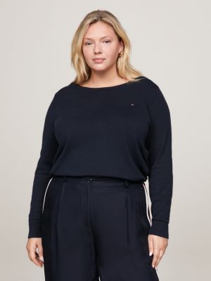 Curve Boat Neck Jersey Jumper | BLUE | Tommy Hilfiger