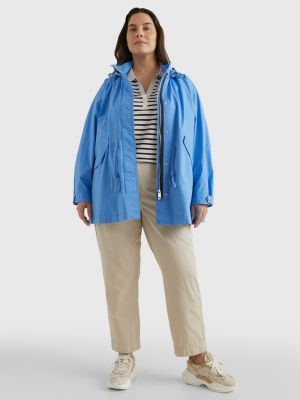 Curve Hooded Canvas Parka Blue Tommy Hilfiger