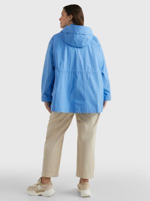 Curve Hooded Canvas Parka Blue Tommy Hilfiger