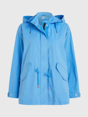 Curve Hooded Canvas Parka Blue Tommy Hilfiger