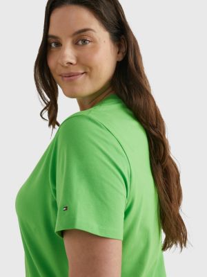Curve 1985 Collection Signature Logo T Shirt Green Tommy Hilfiger