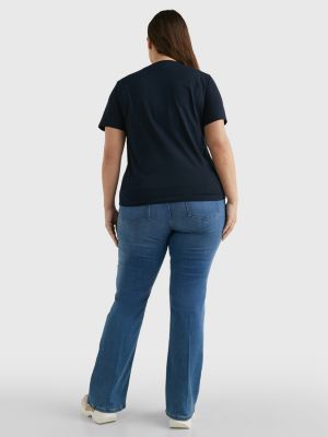 Curve T Shirt Mit Seil Logo Blau Tommy Hilfiger