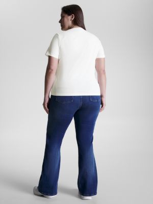 Curve T Shirt Mit Seil Logo Weiß Tommy Hilfiger