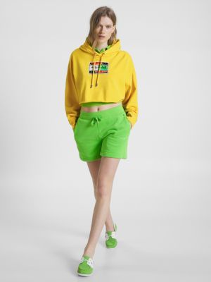 Tommy Hilfiger X Andy Warhol Flag Cropped Hoody Yellow Tommy Hilfiger