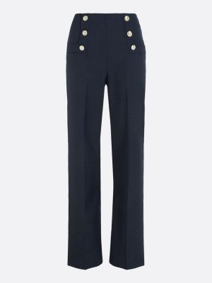 Straight Fit Hose Mit Knöpfen Vorne Blau Tommy Hilfiger