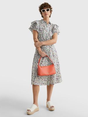 Vestido Camisero Midi Con Estampado De Flores Blanco Tommy Hilfiger