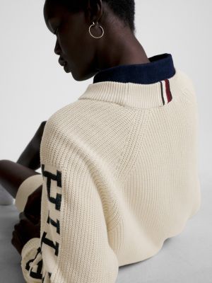Relaxed Fit Sweatshirt Kleid Mit Logo Beige Tommy Hilfiger