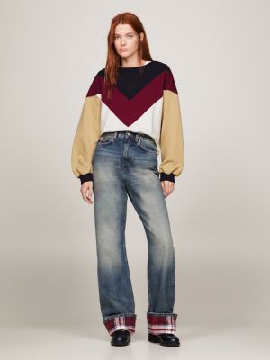 Relaxed Fit Sweatshirt Mit Chevron Streifen Multi Tommy Hilfiger