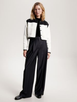 Pleated Wide Leg Trousers Black Tommy Hilfiger