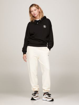 Relaxed Fit Hoodie Mit Th Monogramm Stempel Schwarz Tommy Hilfiger