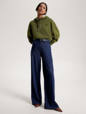 Relaxed Fit Hoodie Mit Th Monogramm Stempel GrÜn Tommy Hilfiger