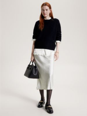 Wool Cashmere Ribbed Relaxed Jumper Black Tommy Hilfiger