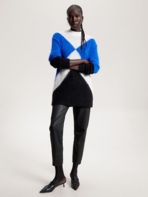 Relaxed Fit Trui Met Argyle Design Blauw Tommy Hilfiger