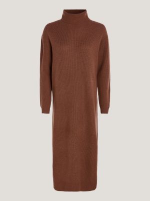 Relaxed Fit Strickkleid Aus Woll Kaschmirmix Braun Tommy Hilfiger