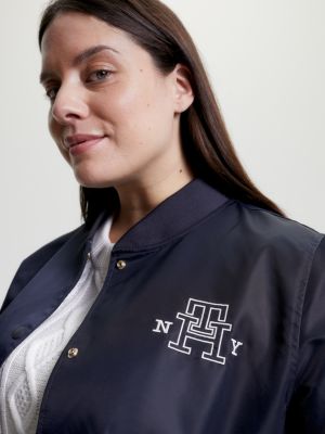 Curve Varsity Logo Bomber Jacket Blue Tommy Hilfiger