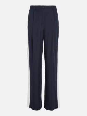Curve Flared Broek Met Signature Streep Blauw Tommy Hilfiger