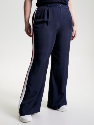 Curve Flared Broek Met Signature Streep Blauw Tommy Hilfiger