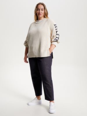 Curve Relaxed Rib Knit Jumper Beige Tommy Hilfiger