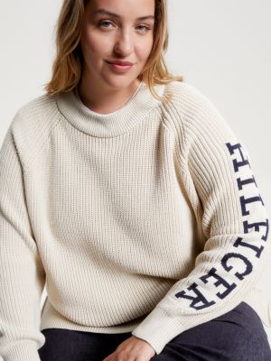 Curve Relaxed Rib Knit Jumper Beige Tommy Hilfiger