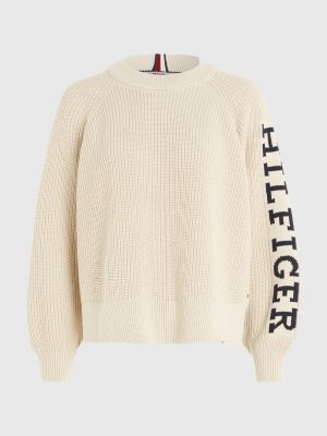 Curve Relaxed Rib Knit Jumper Beige Tommy Hilfiger