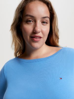 Curve Trui Met Boothals Blauw Tommy Hilfiger