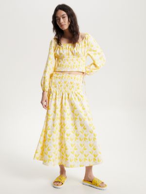 Tommy Hilfiger X Vacation Crop Top Met Bloemenprint Geel Tommy Hilfiger