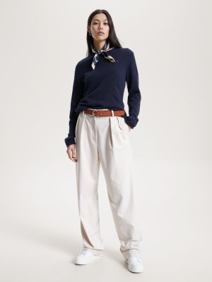 Wollpullover Mit Rundhalsausschnitt Blau Tommy Hilfiger