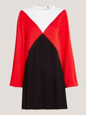 Vestido De Rombos Argyle Color Block Rojo Tommy Hilfiger