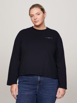 Curve 1985 Top Met Lange Mouwen En Logo Blauw Tommy Hilfiger
