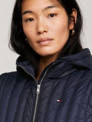 Wattierte Stepp Weste Mit Kapuze Blau Tommy Hilfiger