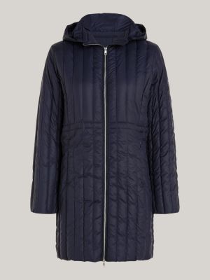 Lichtgewicht Gewatteerde Jas Met Capuchon Blauw Tommy Hilfiger