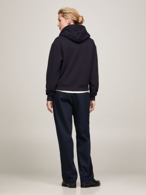 Regular Fit Hoodie Mit Th Wappen Logo Blau Tommy Hilfiger