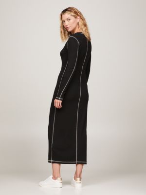 Slim Fit Bodycon Kleid Mit Th Monogramm Schwarz Tommy Hilfiger