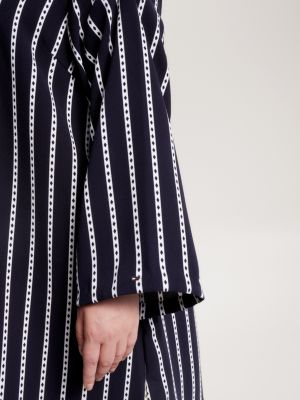Curve Relaxed Fit Etuikleid Mit Streifen Blau Tommy Hilfiger