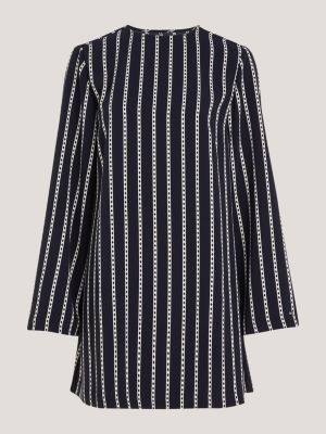 Curve Relaxed Fit Etuikleid Mit Streifen Blau Tommy Hilfiger