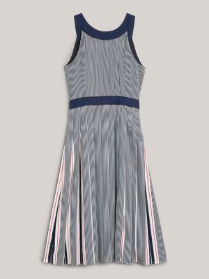 Crest Th Monogram Ithaca Stripe Dress Blue Tommy Hilfiger