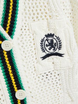 Crest Relaxed Fit Strick Cardigan Weiß Tommy Hilfiger